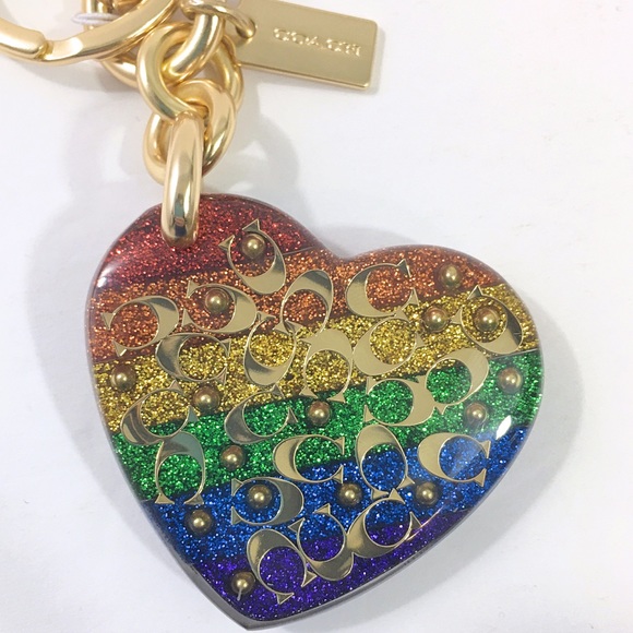 Coach | Accessories | Coach Rainbow Heart Keychain Bag Charm Nwt | Poshmark